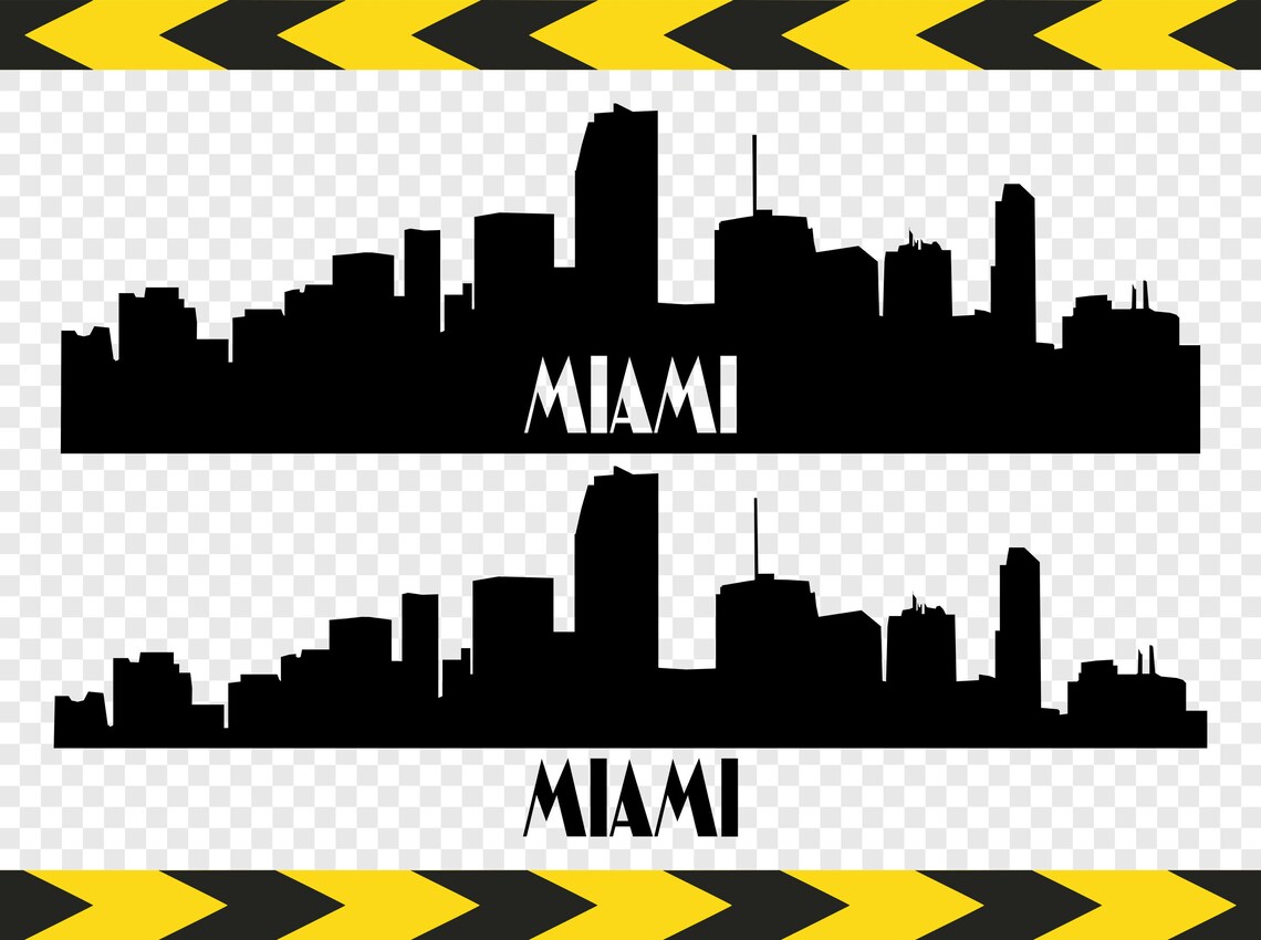 Miami Skyline SVG Print Shirt Cut Files for Cricut Silhouette | Etsy