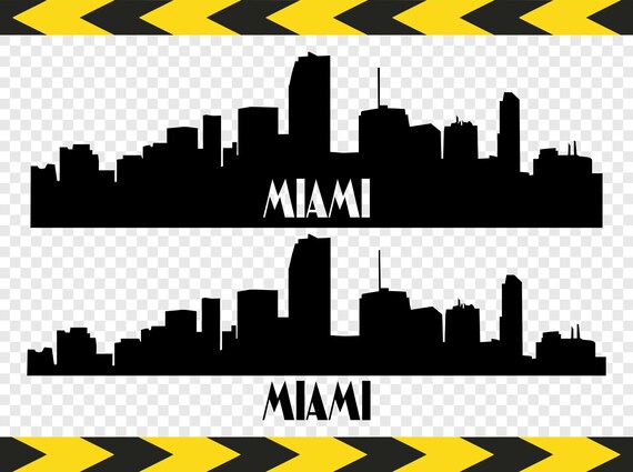 Miami Skyline SVG Print Shirt Cut Files for Cricut Silhouette | Etsy