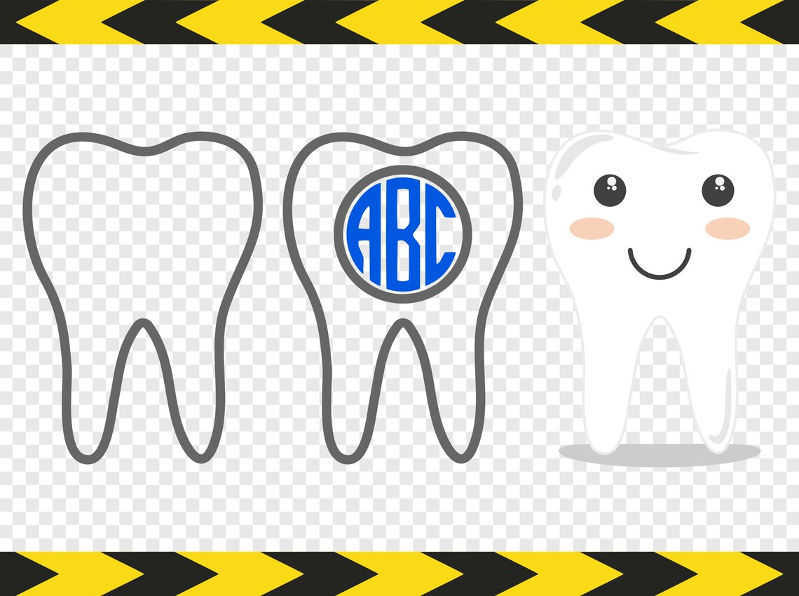 Tooth Svg Clipart Tooth Monogram Decal Cricut Designs - Etsy