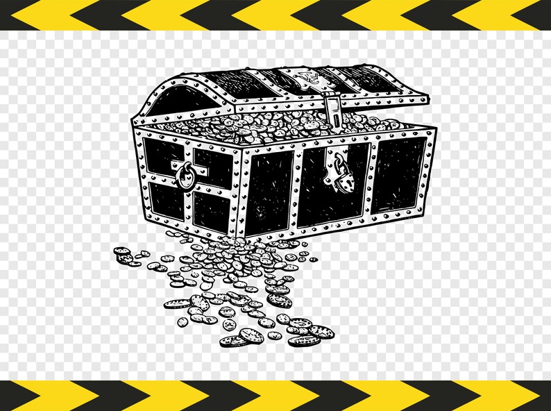 Pirate Treasure Chest SVG Clipart Scrapbook DIY Printable - Etsy