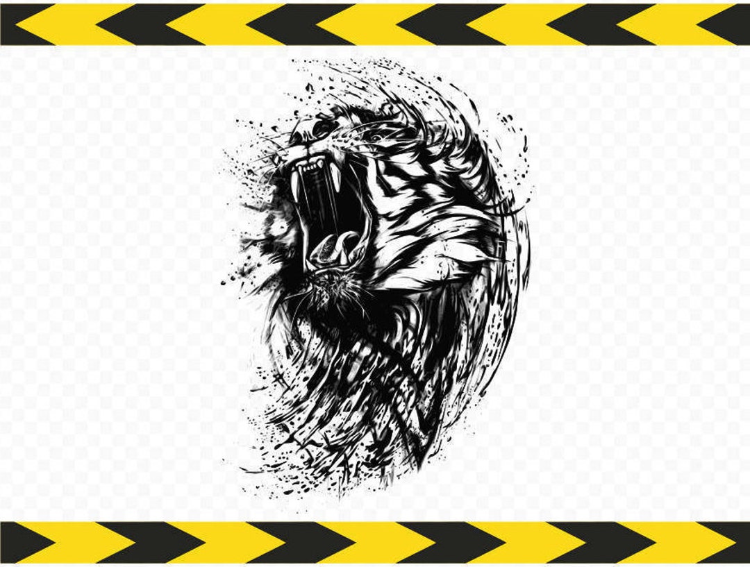 Tiger SVG Printable Wall Art Car Decal Stickers Clipart Vector DXF PDF ...