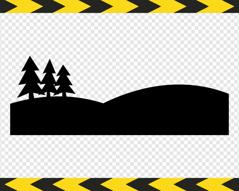 Hill Trees Clipart SVG Landscape Scenery Scrapbook Dxf Pdf Png Files - Etsy
