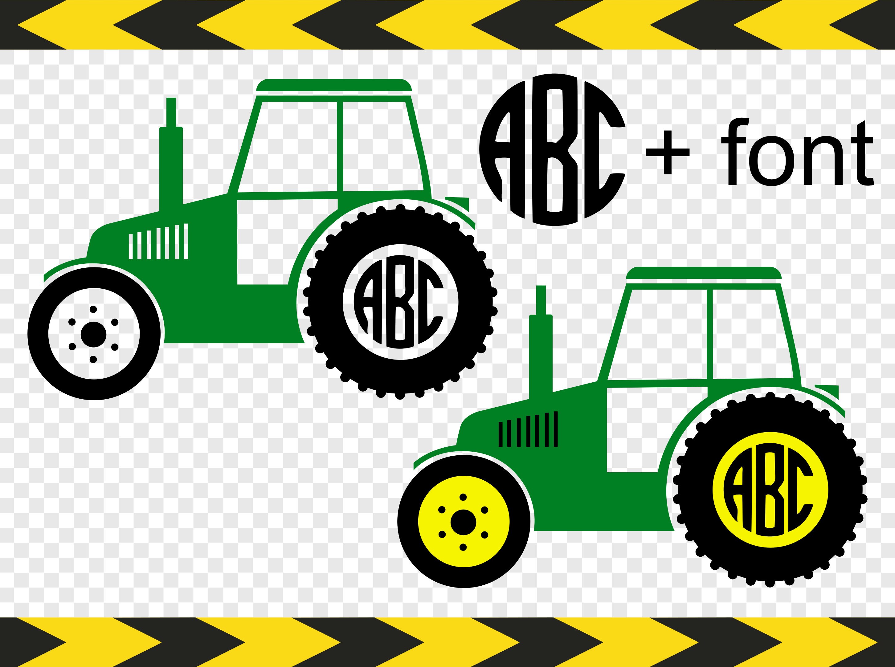 Tractor Monogram SVG Clipart DIY Shirt Decal Files for Cricut - Etsy ...