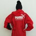 Puma Jacket Red Vintage Puma Red Sport Jacket Hooded Puma Windbreaker ...