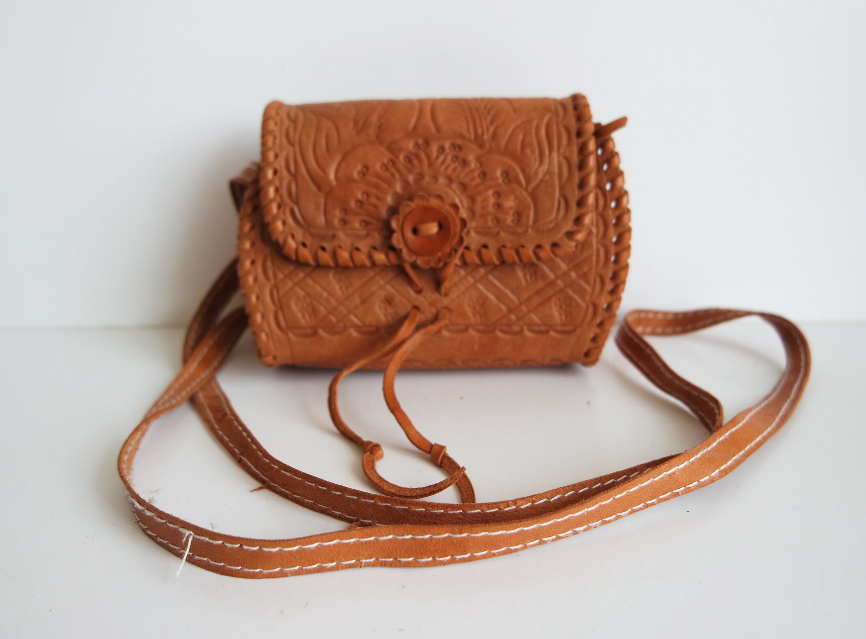 Vintage Brown Genuine Leather Small Messenger Bag Crossbody Bag Clutch ...