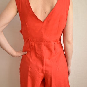 Vintage Orange Shorts Jumpsuit, Sexy Orange Jumpsuit, Orange Romper ...