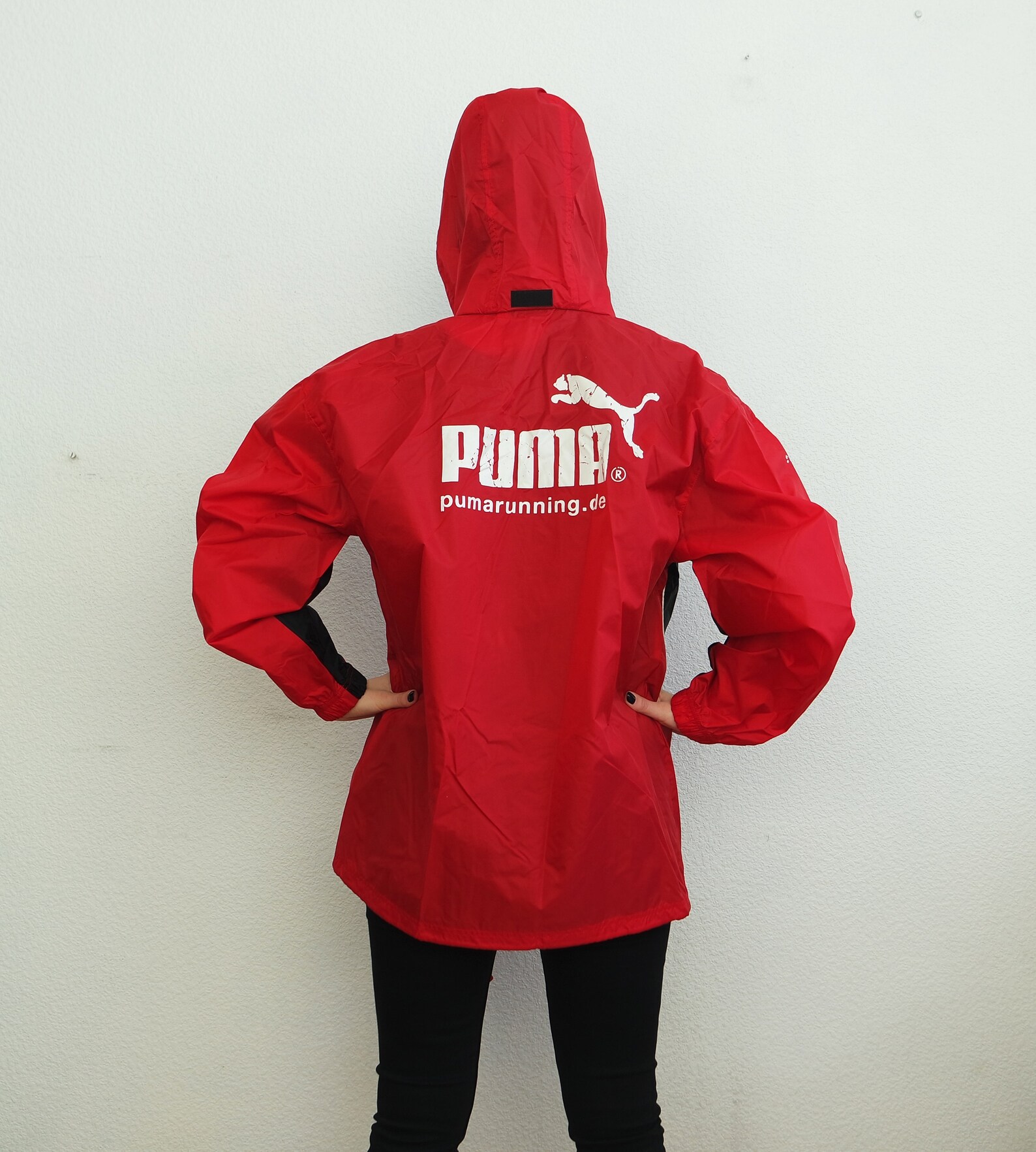 Puma Jacket Red Vintage Puma Red Sport Jacket Hooded Puma Windbreaker ...