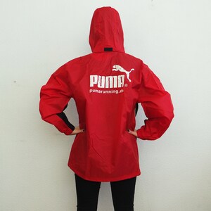 Puma Jacket Red Vintage Puma Red Sport Jacket Hooded Puma Windbreaker ...