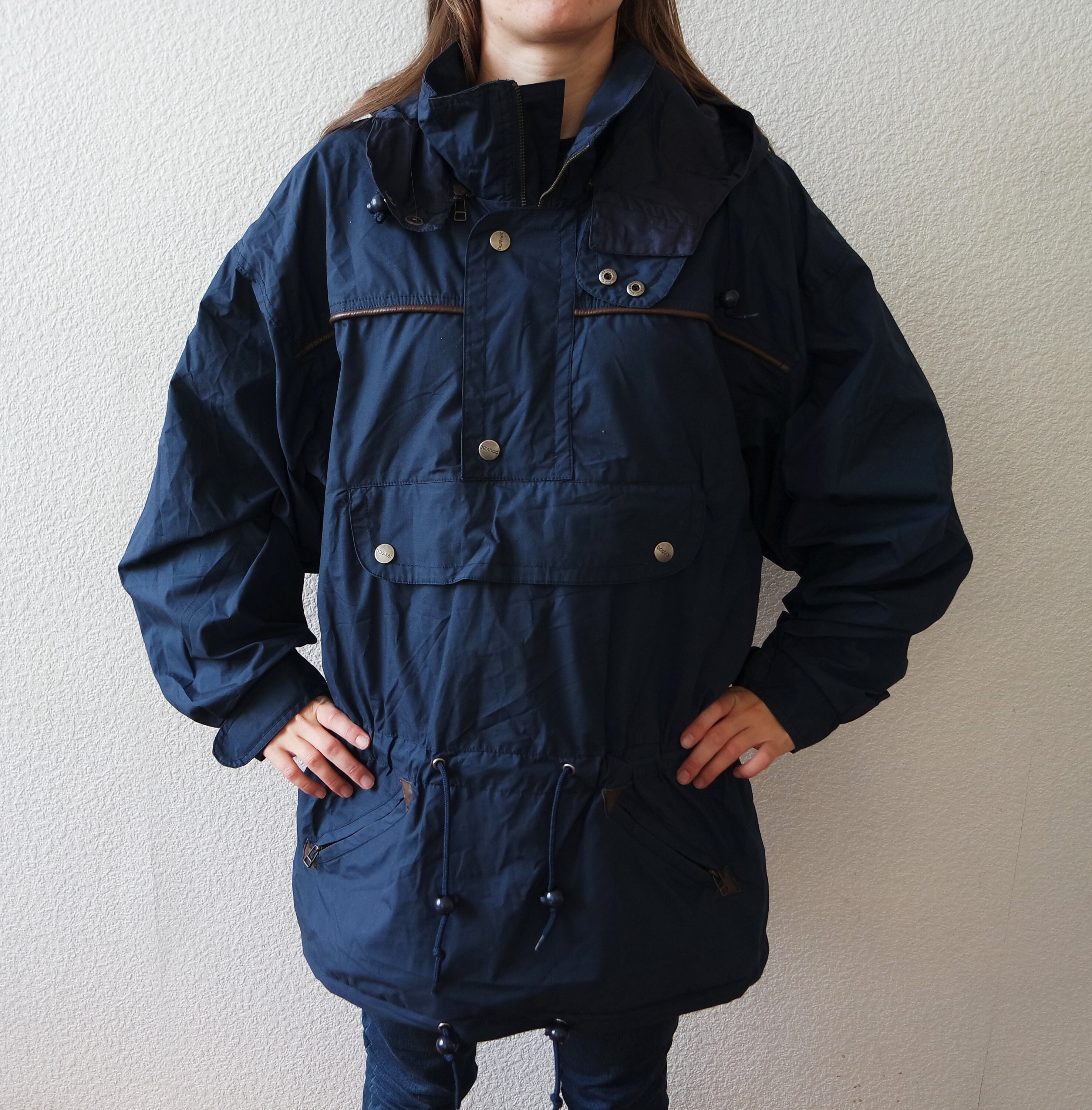 Vintage Windbreaker Blue Unisex Blue Coat Jacket Ski Wear Winter Jacket ...