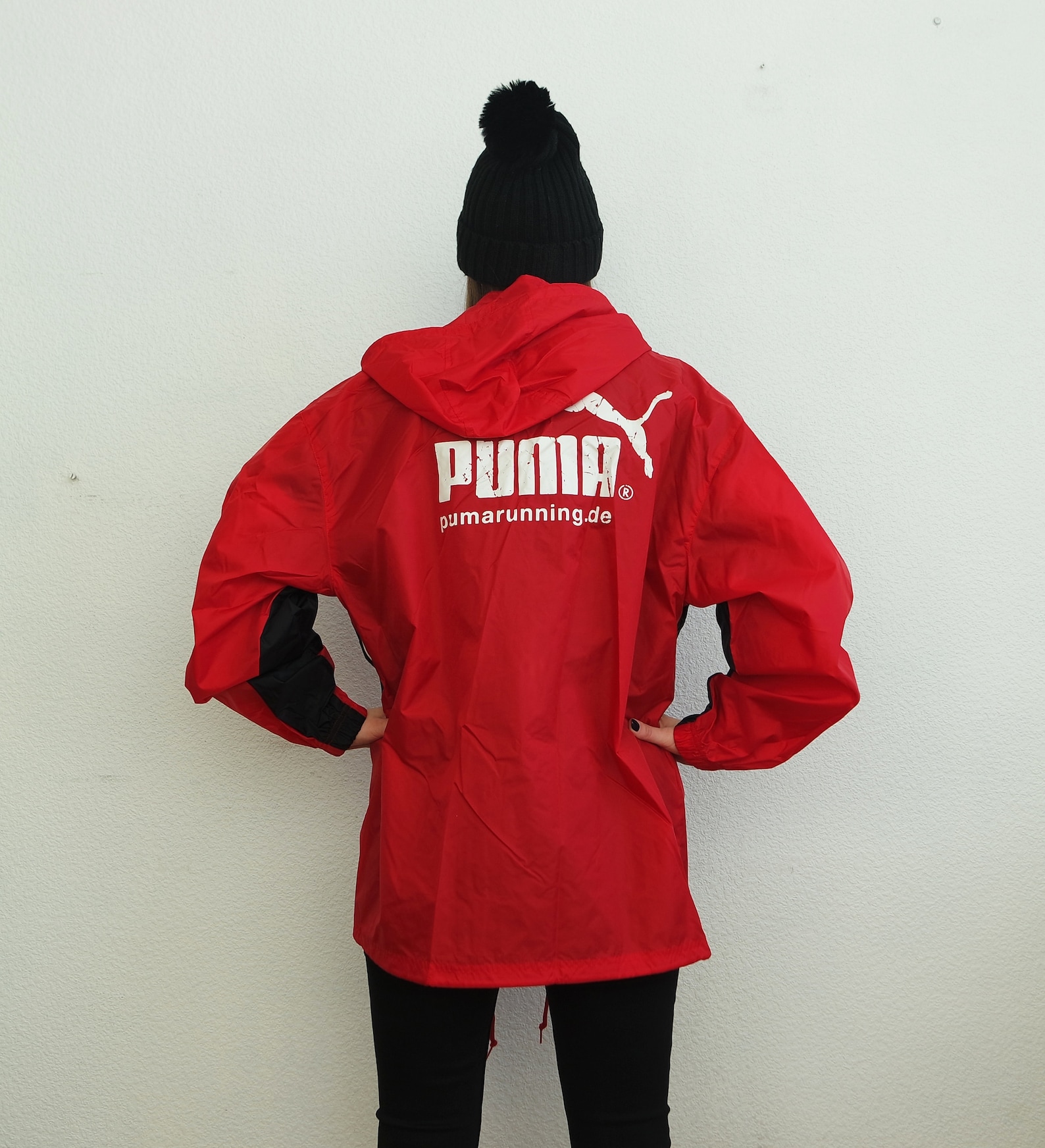 Puma Jacket Red Vintage Puma Red Sport Jacket Hooded Puma Windbreaker ...