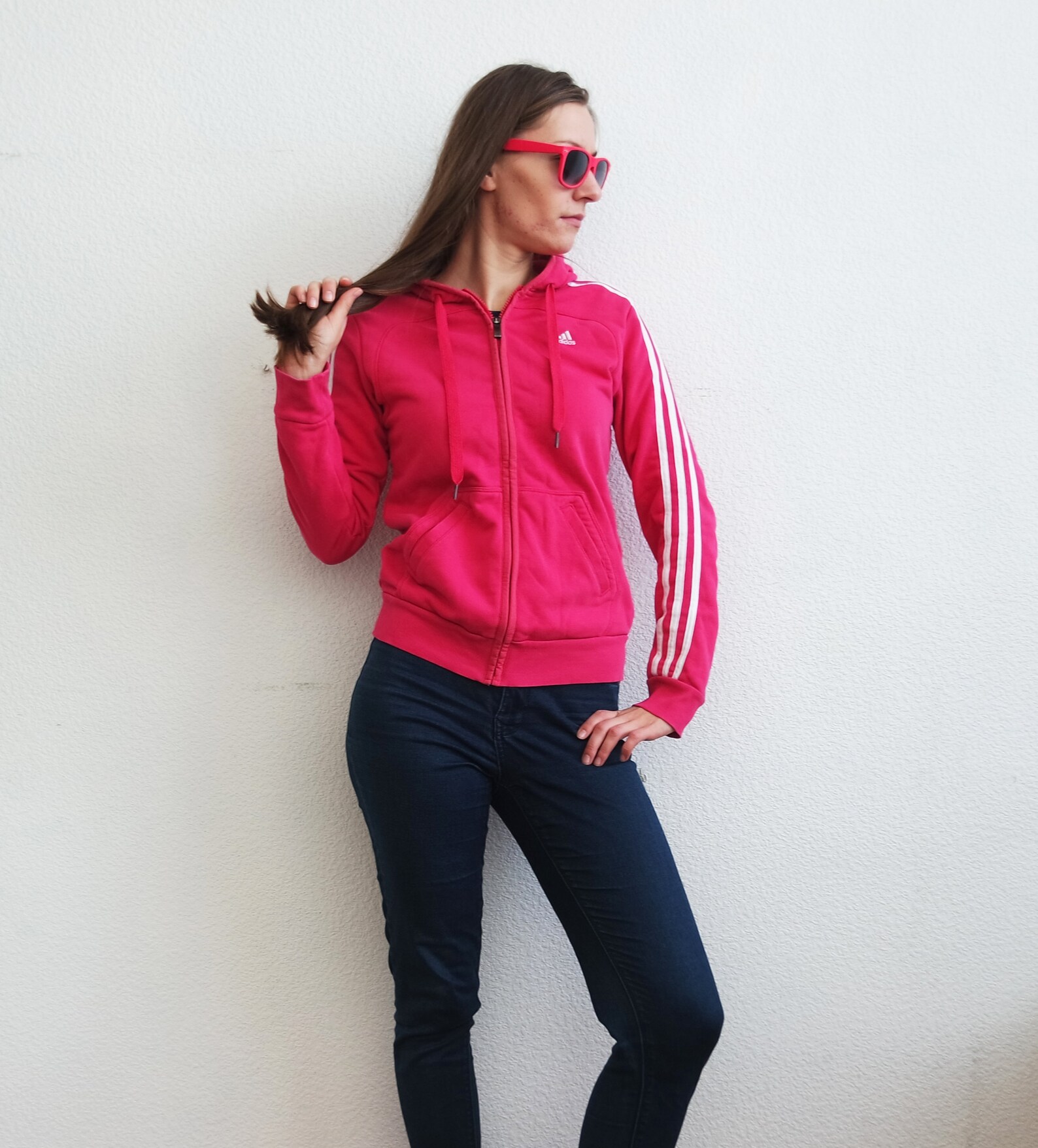 ADIDAS Vintage Adidas Pink Sport Jacket Hooded PINK Adidas | Etsy