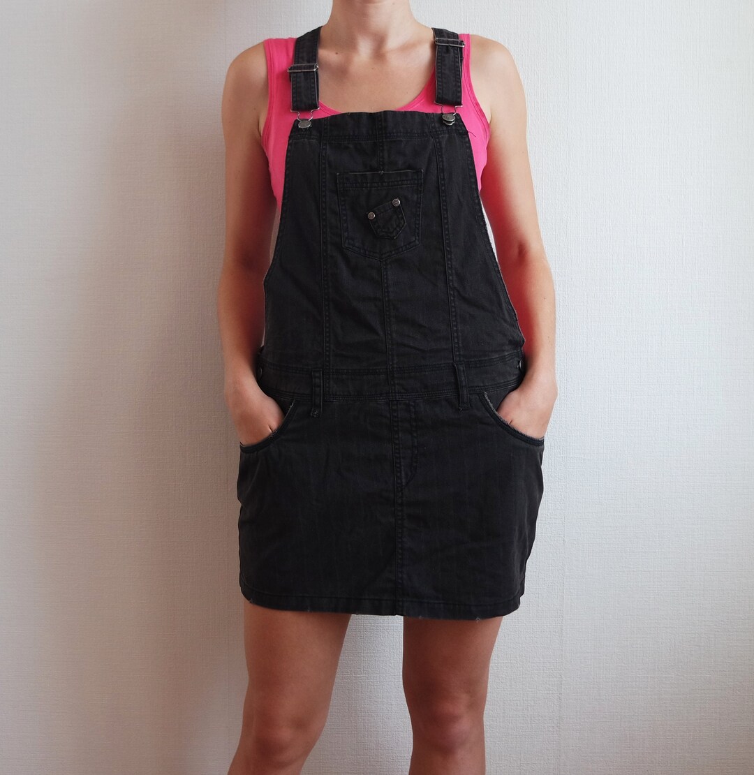 Vintage Skirt Overalls Denim Miniskirt Jeans Jumpsuit Short Costume ...