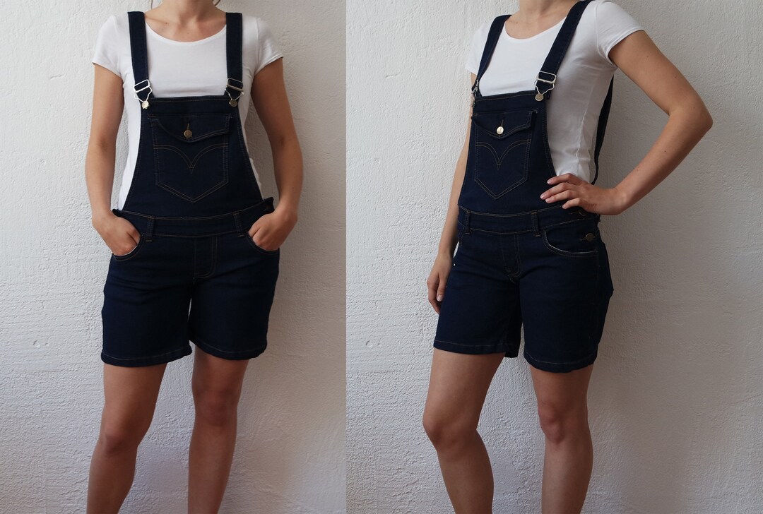 Vintage Denim Overalls Womens Shortalls Jeans Blue Denim Jumpsuit ...