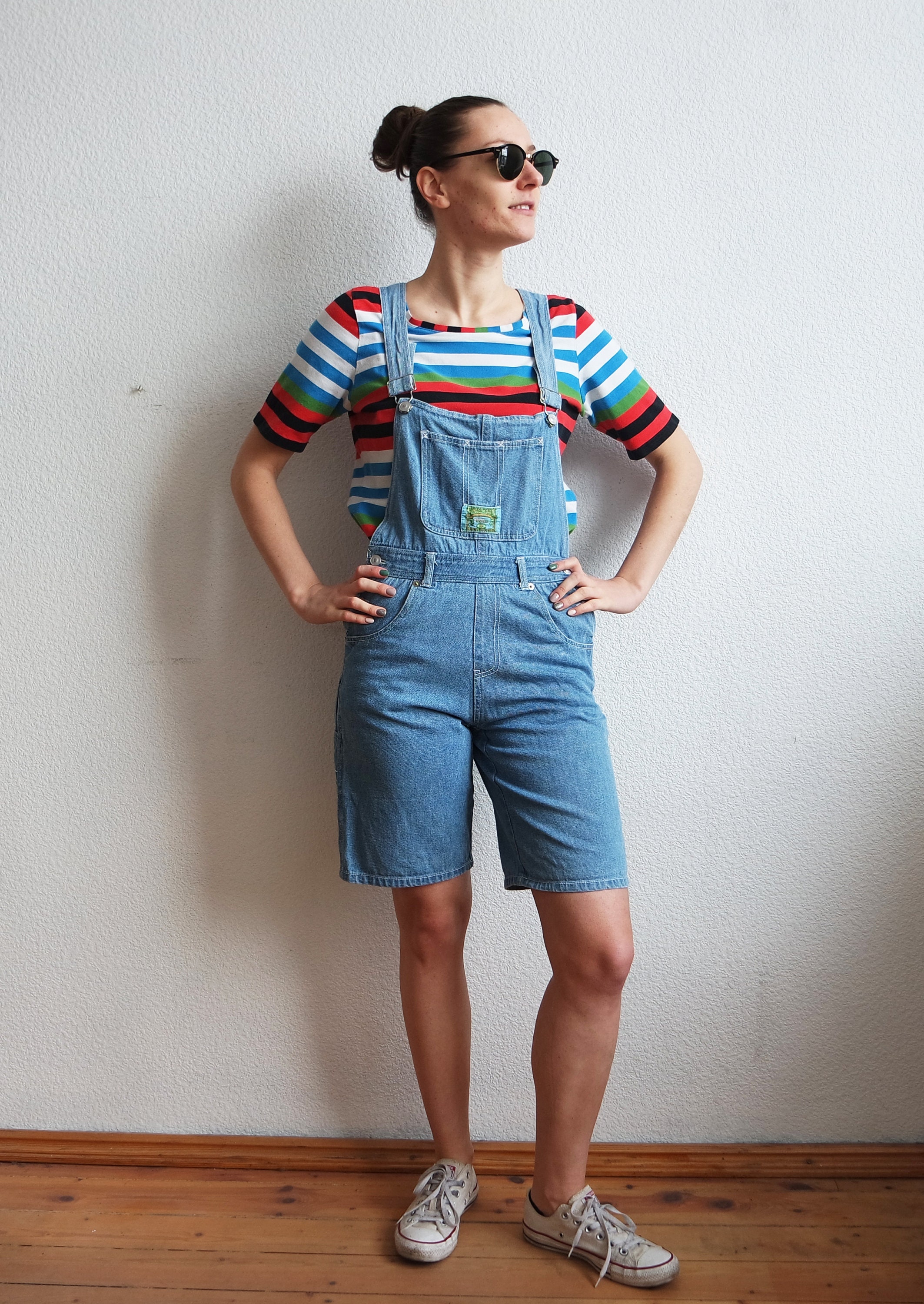 Vintage Denim Overalls Unisex Shortalls Overalls Shorts Jeans Light ...