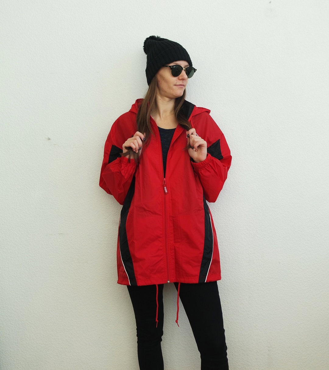 Puma Jacket Red Vintage Puma Red Sport Jacket Hooded Puma Windbreaker ...