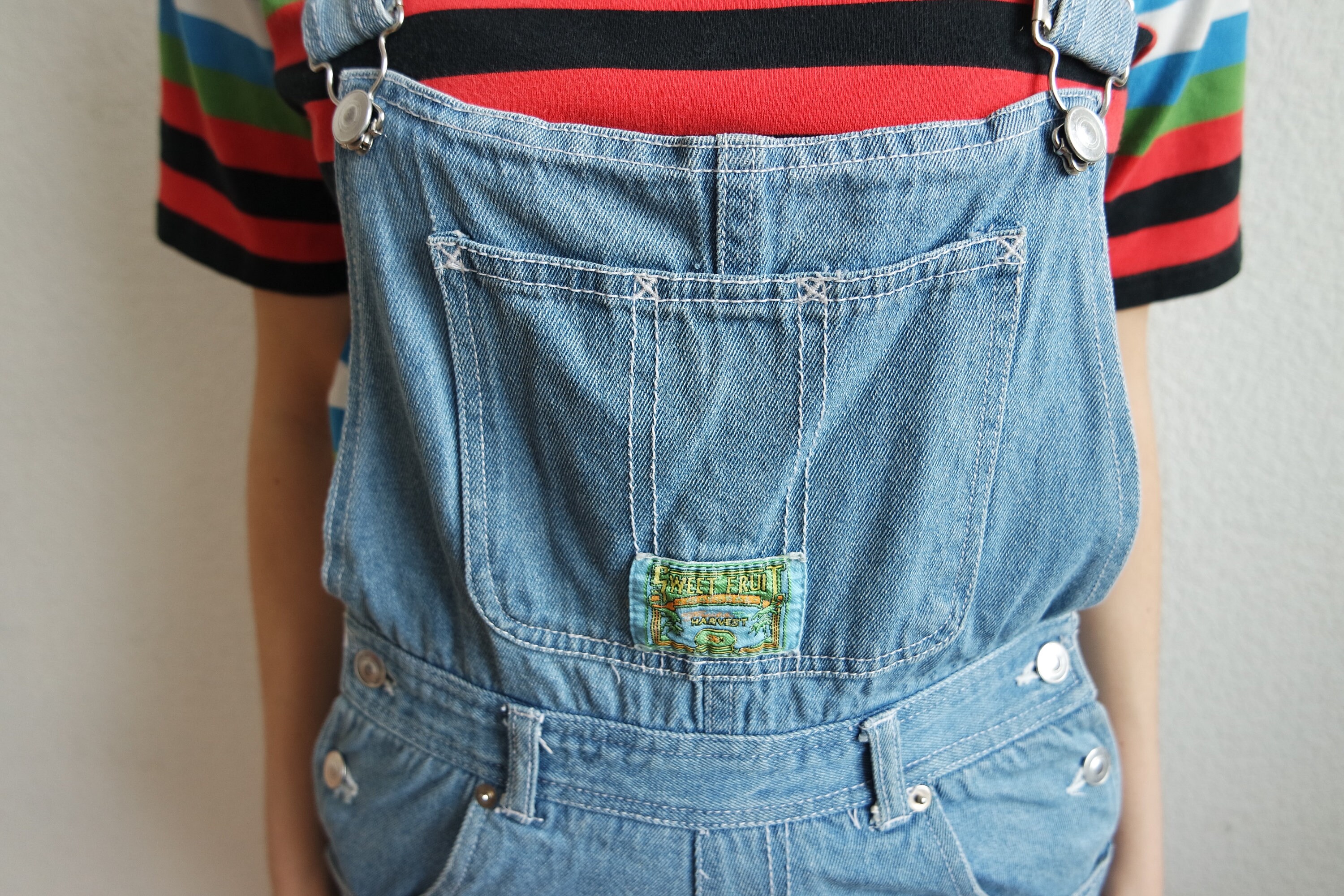 Vintage Denim Overalls Unisex Shortalls Overalls Shorts Jeans Light ...