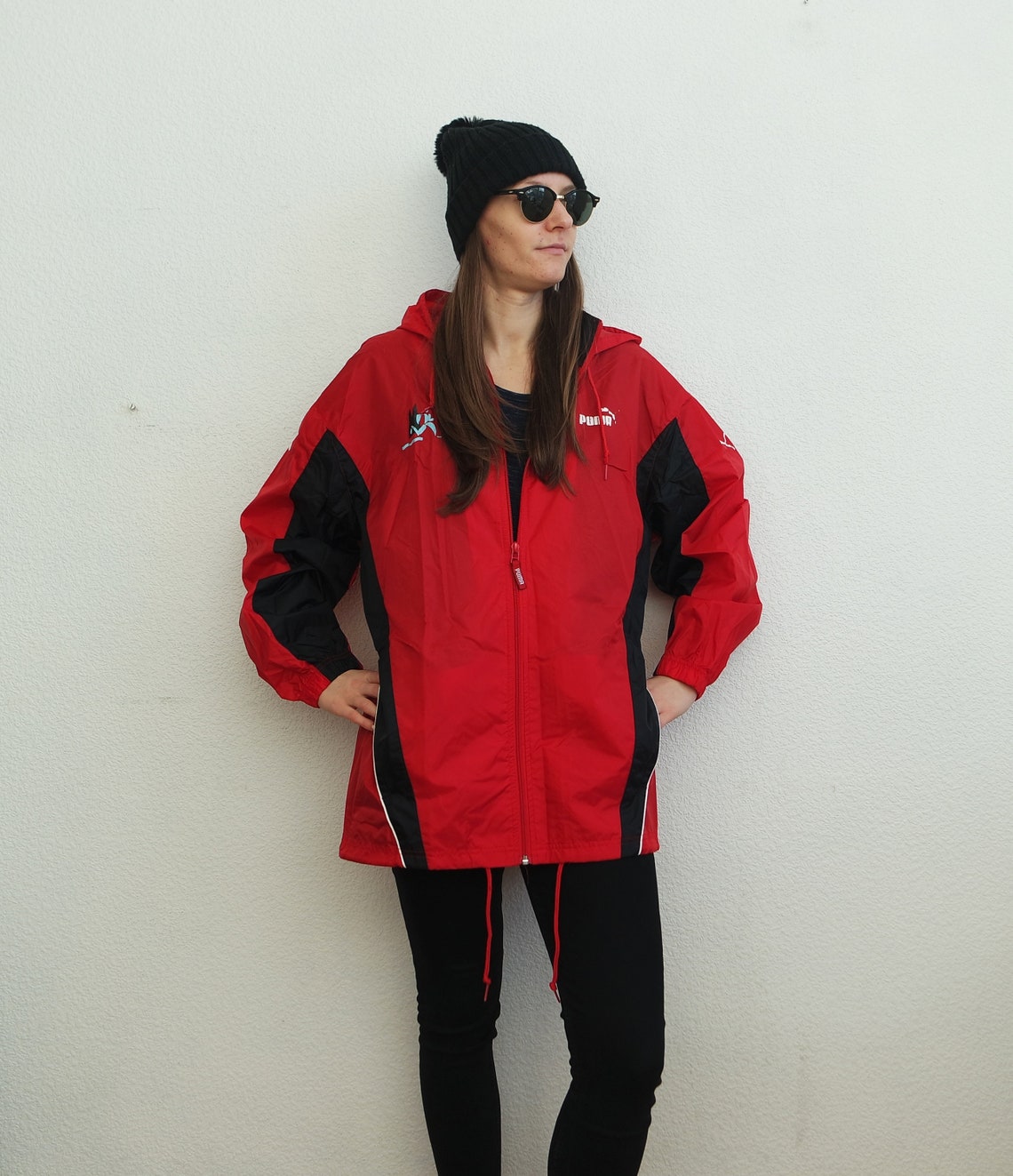 Puma Jacket Red Vintage Puma Red Sport Jacket Hooded Puma - Etsy