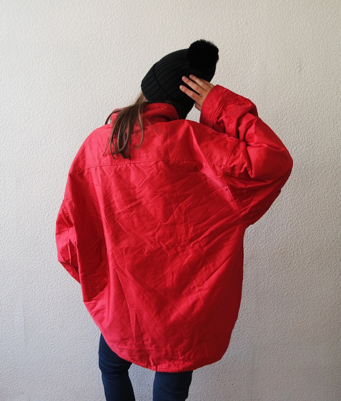 Vintage Red Windbreaker Jacket Winter Outdoor Jacket Retro - Etsy
