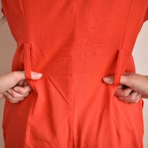 Vintage Orange Shorts Jumpsuit, Sexy Orange Jumpsuit, Orange Romper ...