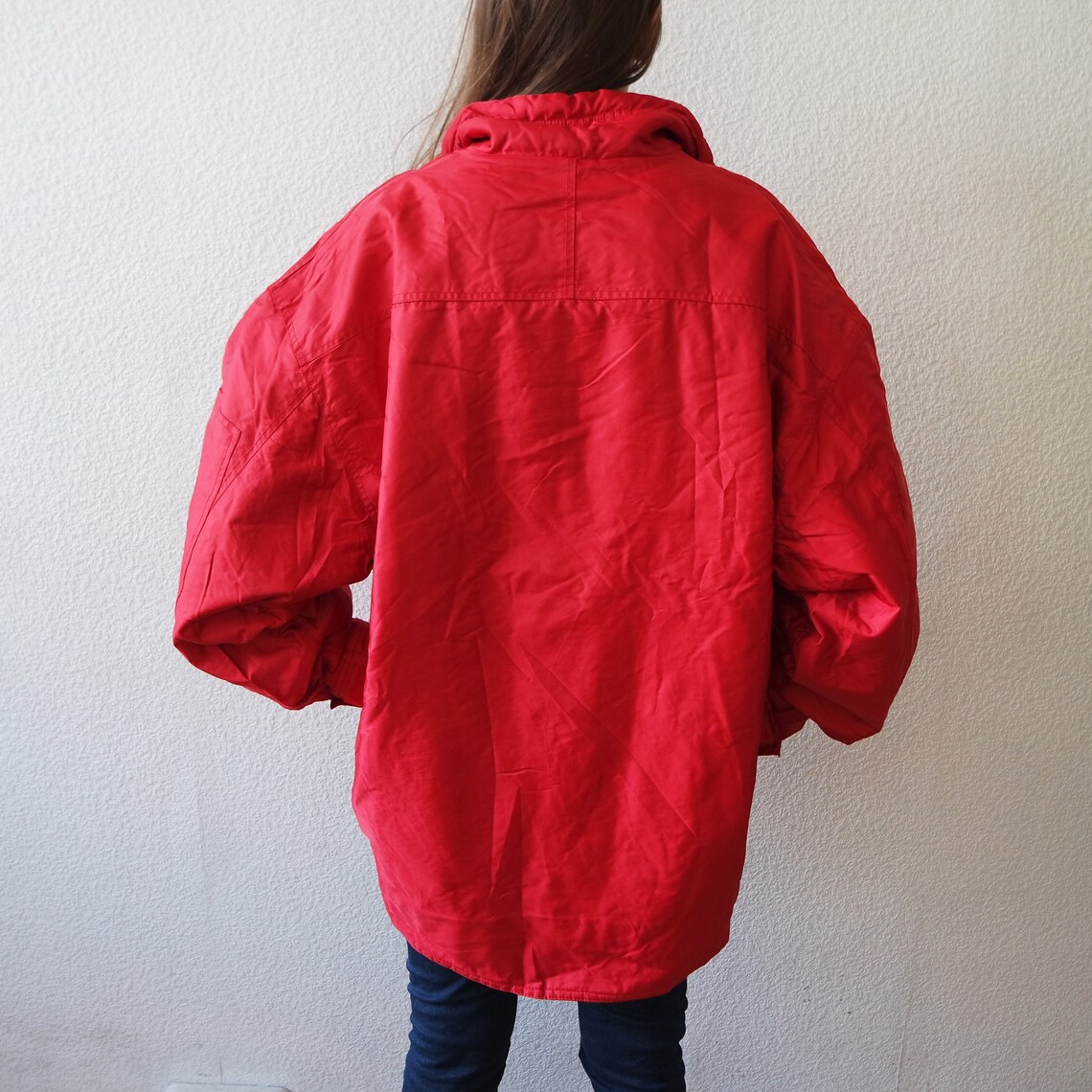 Vintage Red Windbreaker Jacket Winter Outdoor Jacket Retro - Etsy
