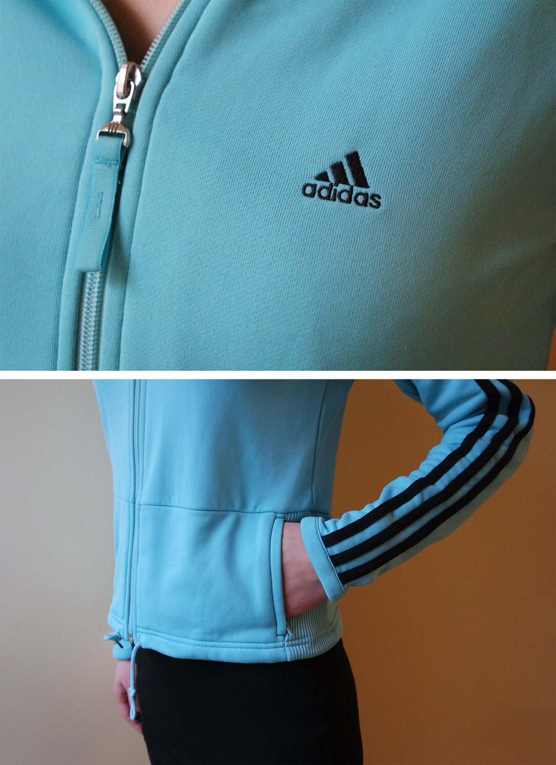 Blue ADIDAS Jacket Sport Tracking Jacket Light Blue Adidas Activewear ...