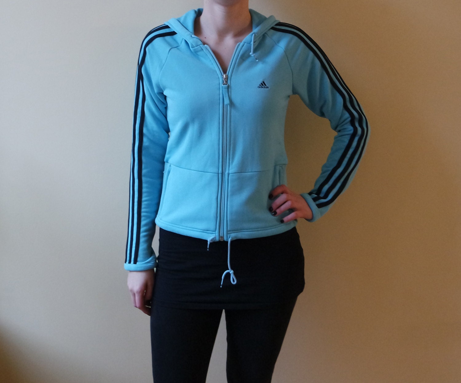Blue ADIDAS Jacket Sport Tracking Jacket Light Blue Adidas Activewear ...