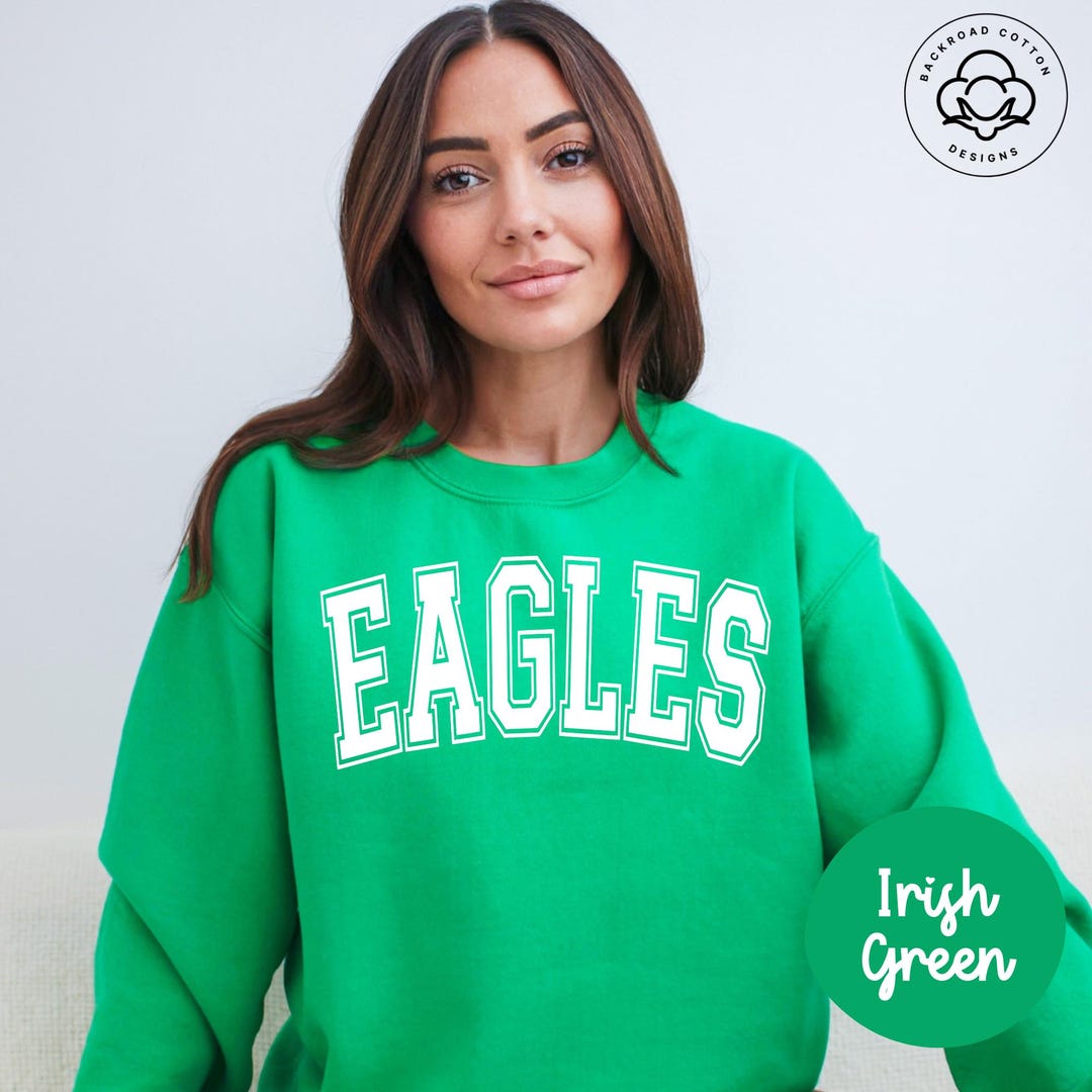 Eagles Sweatshirt, Eagles Shirt, Eagles Varsity Print Mascot Sweatshirt, Eagles Mascot ...