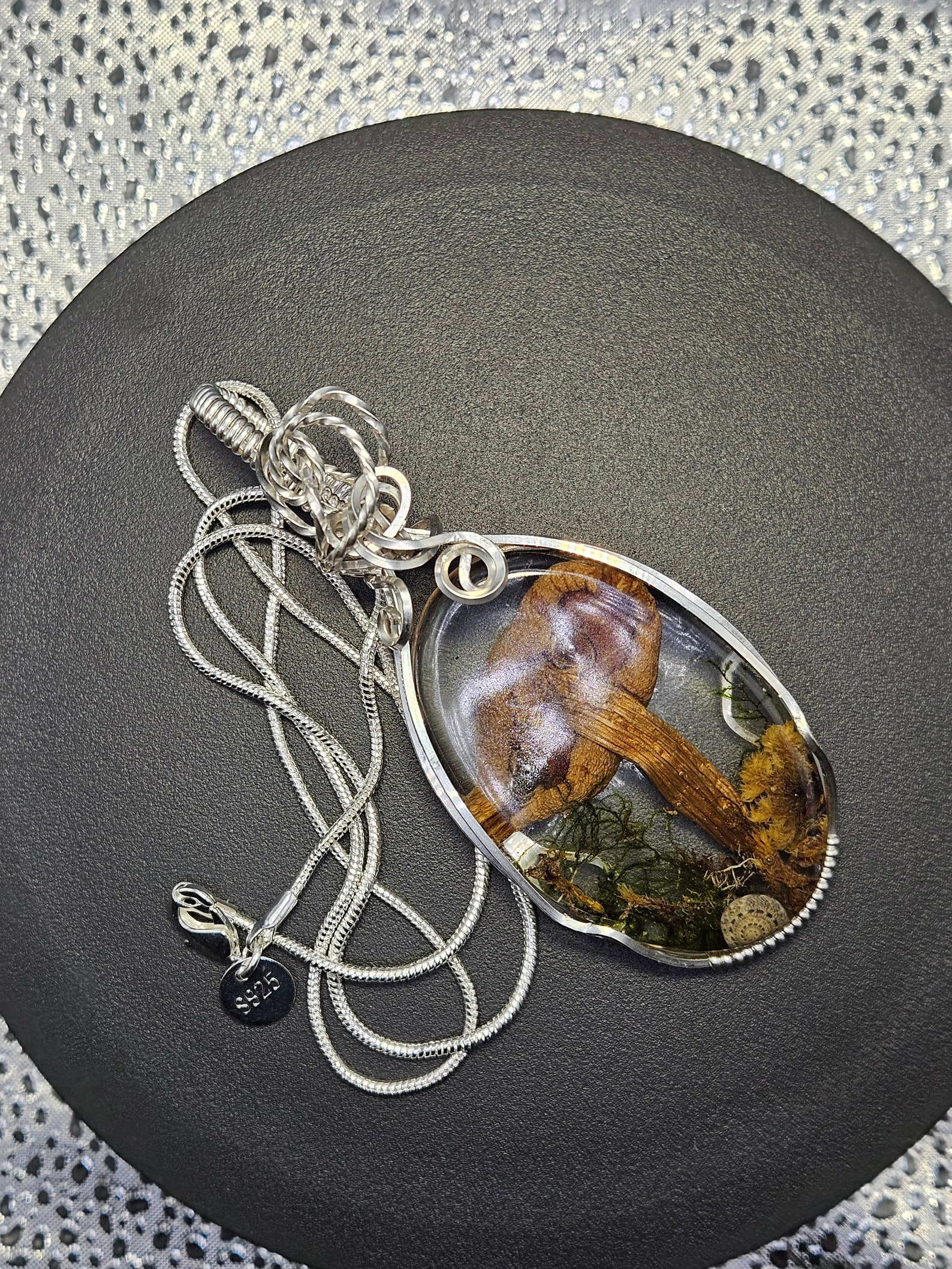 Oval FOREST Scene in RESIN Wire Wrapped in SILVER! Resin Cabochon ...