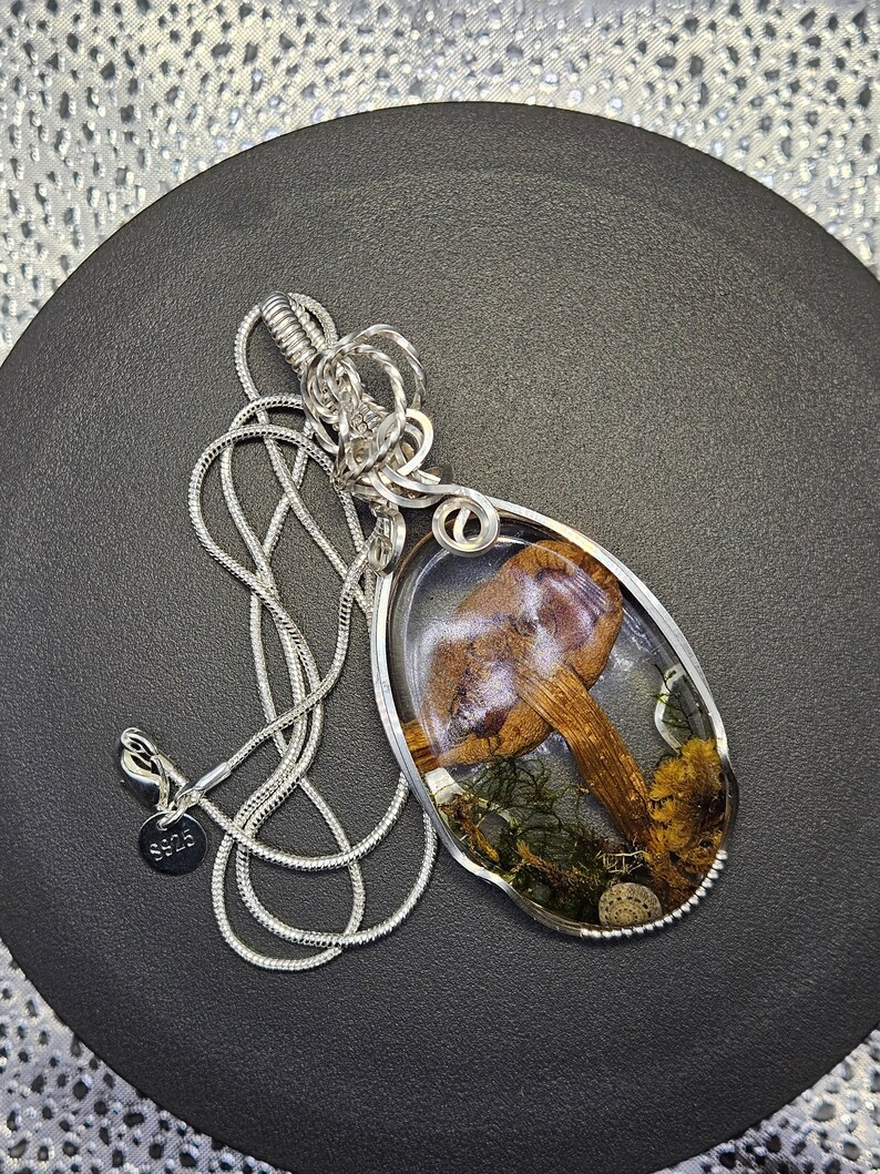Oval FOREST Scene in RESIN Wire Wrapped in SILVER! Resin Cabochon ...