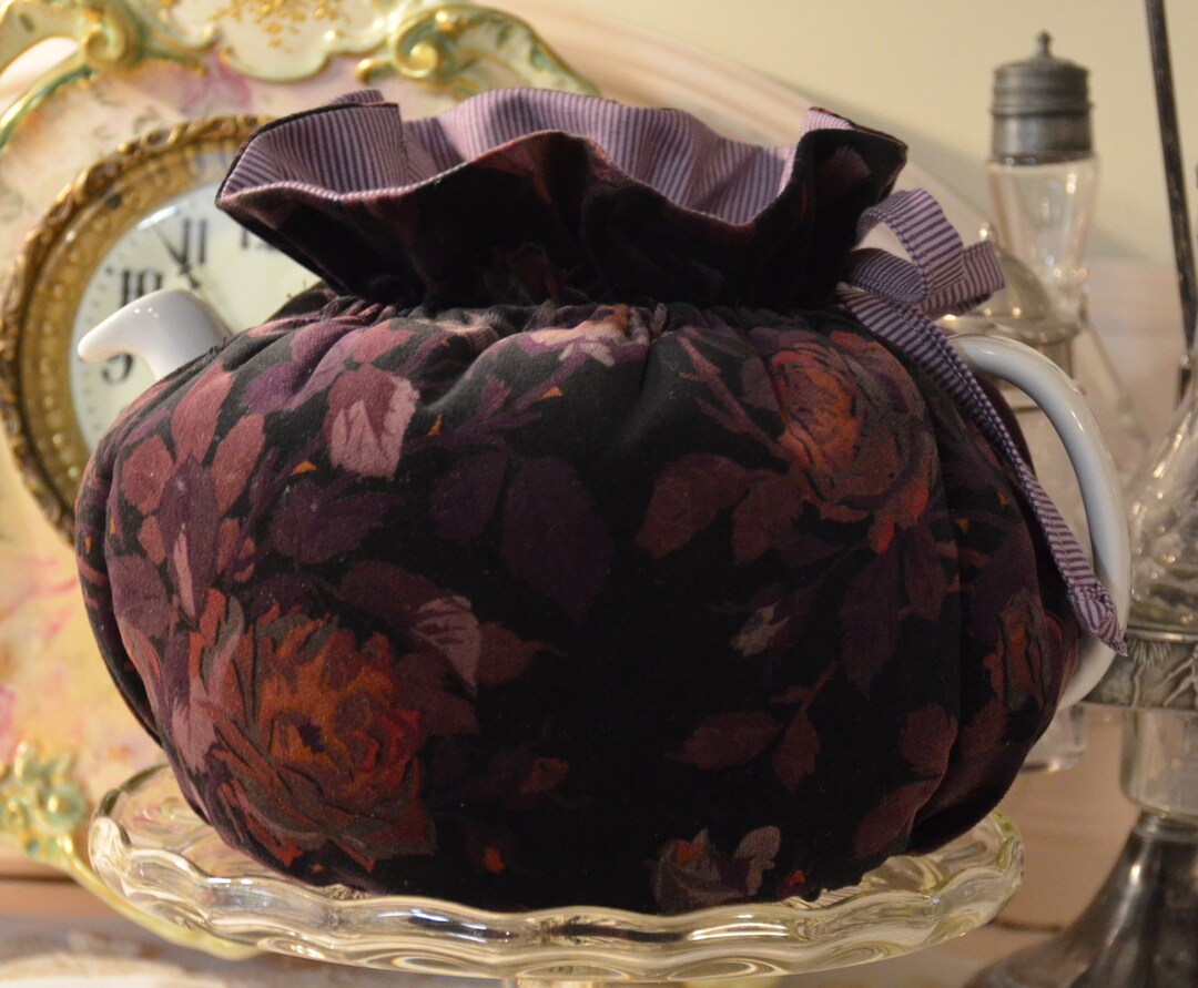 LARGE SIZED Tea Cozy is Drop in Snuggie Original Design of Floral ...