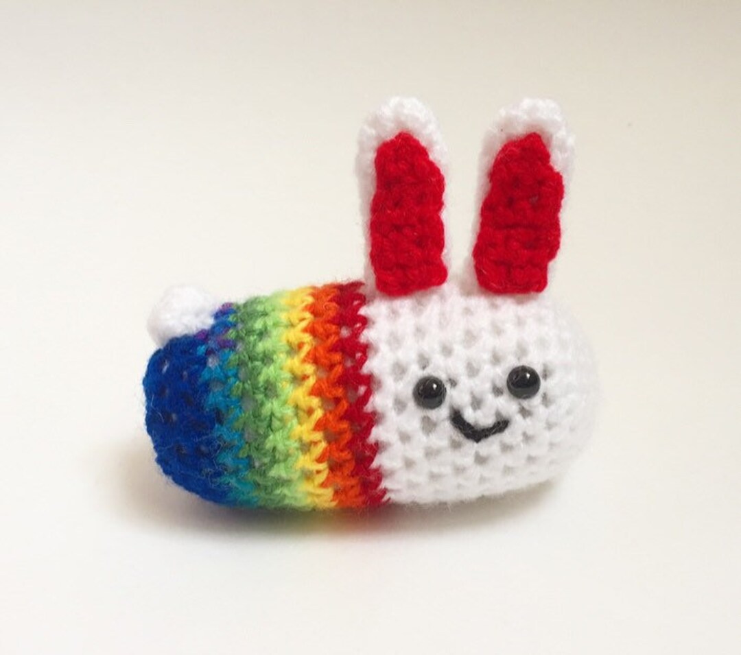 Handmade Crochet Moshi Moshi Theme Rainbow Bunny - Etsy UK