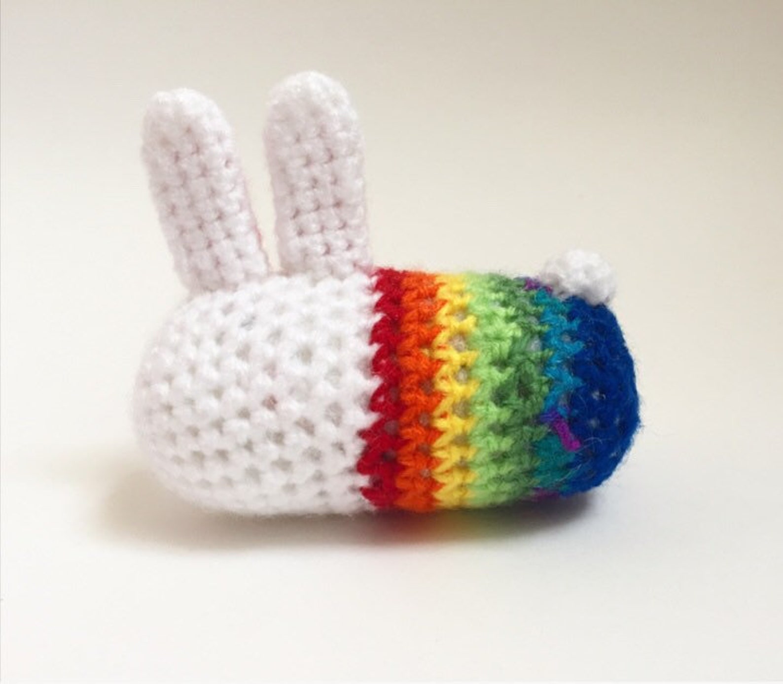 Handmade Crochet Moshi Moshi Theme Rainbow Bunny - Etsy UK