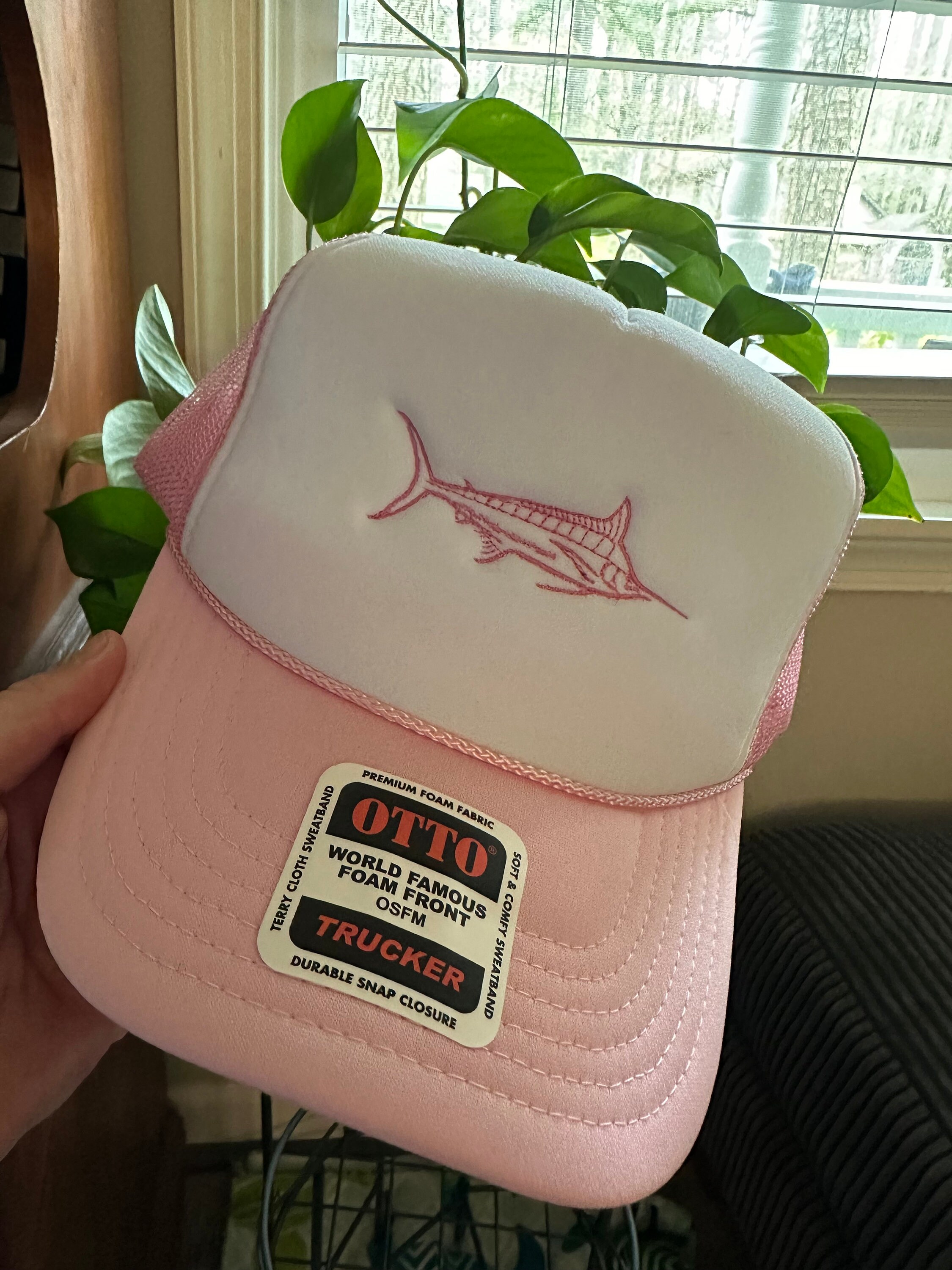 Pink Marlin Trucker Hat - Etsy