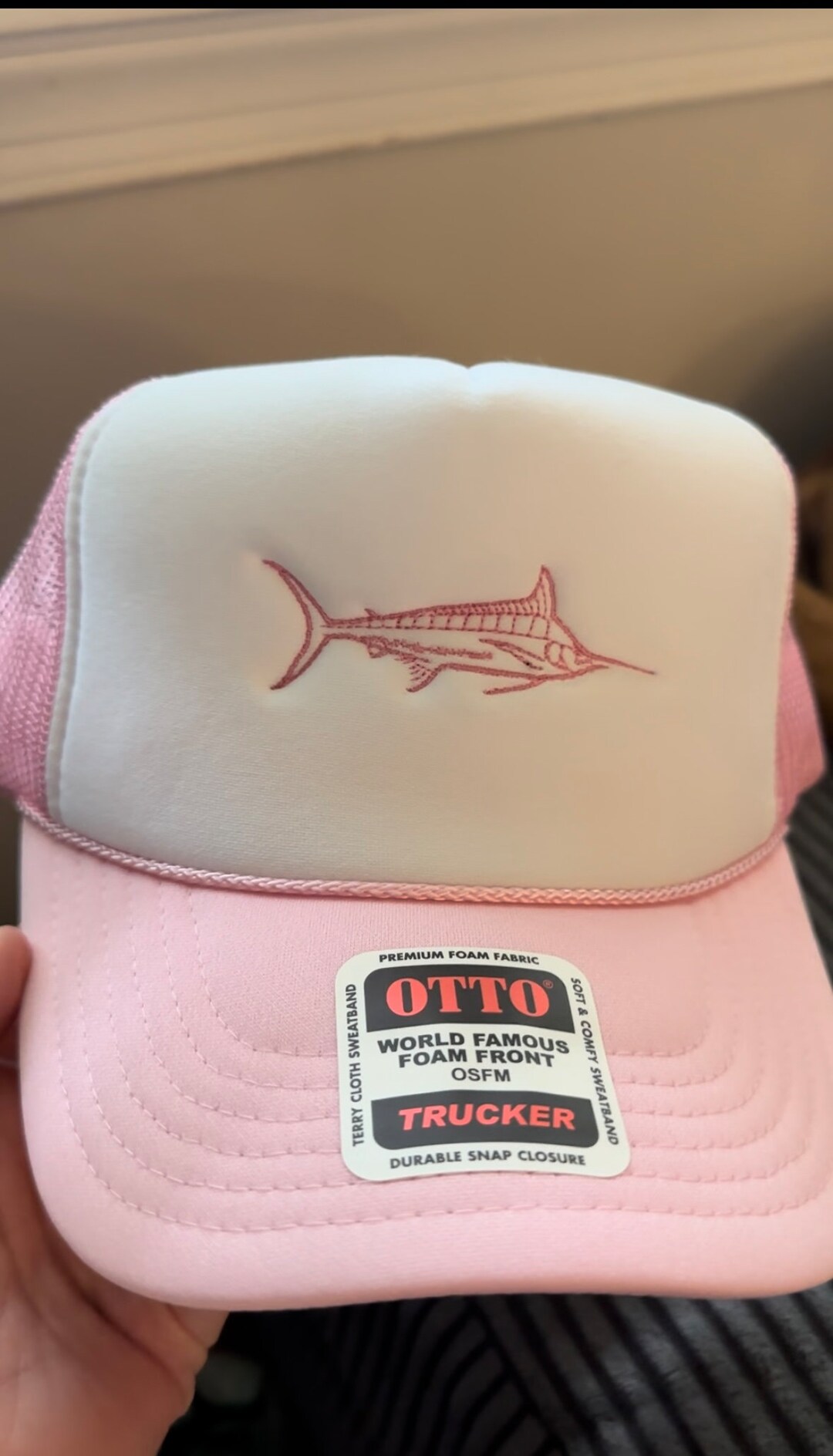 Pink Marlin Trucker Hat - Etsy