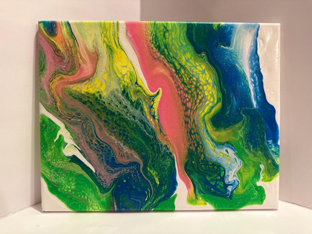 Neon Chameleon Abstract Painting ~ Fluid Art ~ Acrylic Pour ~ Home ...