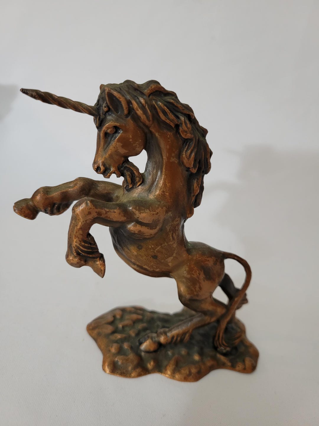 Vintage Copper Roaring Unicorn Figurine Sculpture Rare 1981 - Etsy