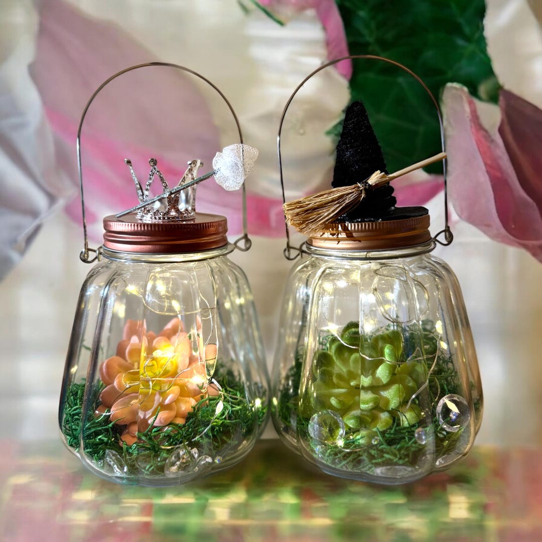 Set of Glass Terrarium Wicked Themed - Etsy