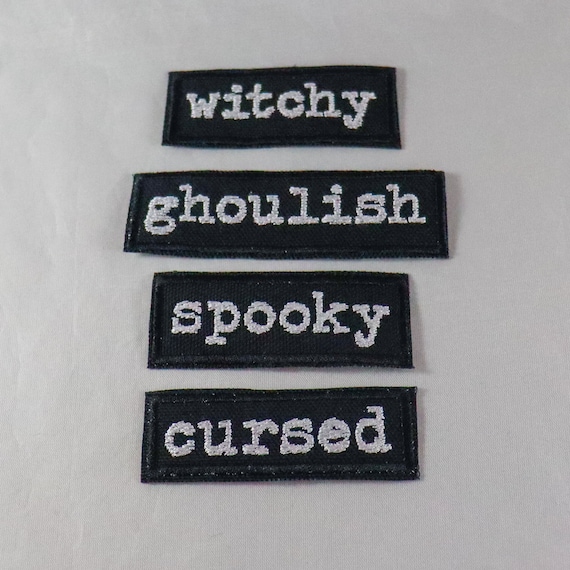 Halloween Words Patches | Etsy