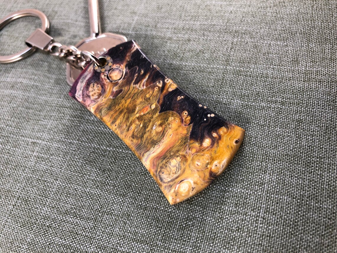 Unique Wood Keychain Personalised Keychain Maple burl | Etsy