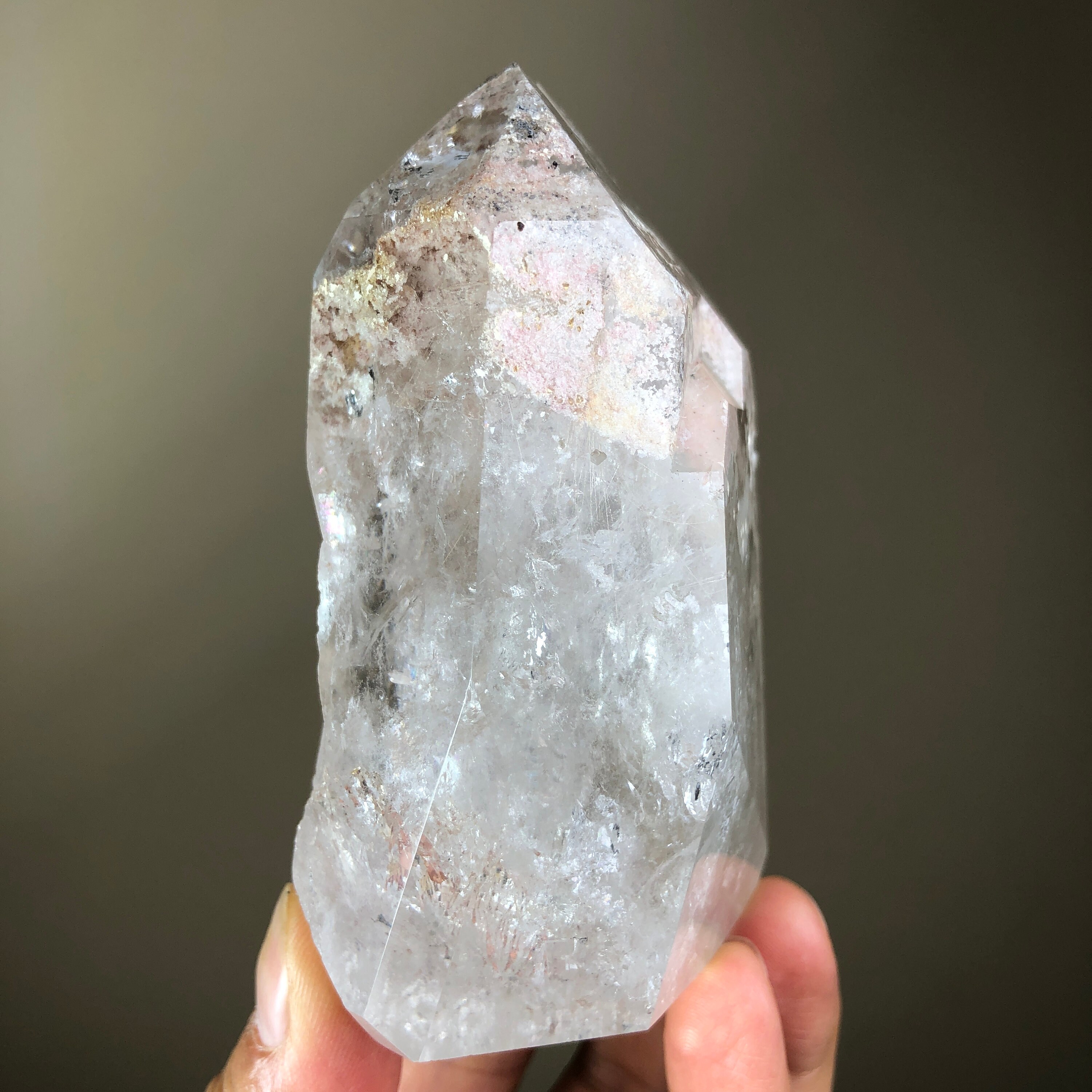 Lodolite Quartz Tower Pink Inclusion Quartz With Rutile - Etsy UK