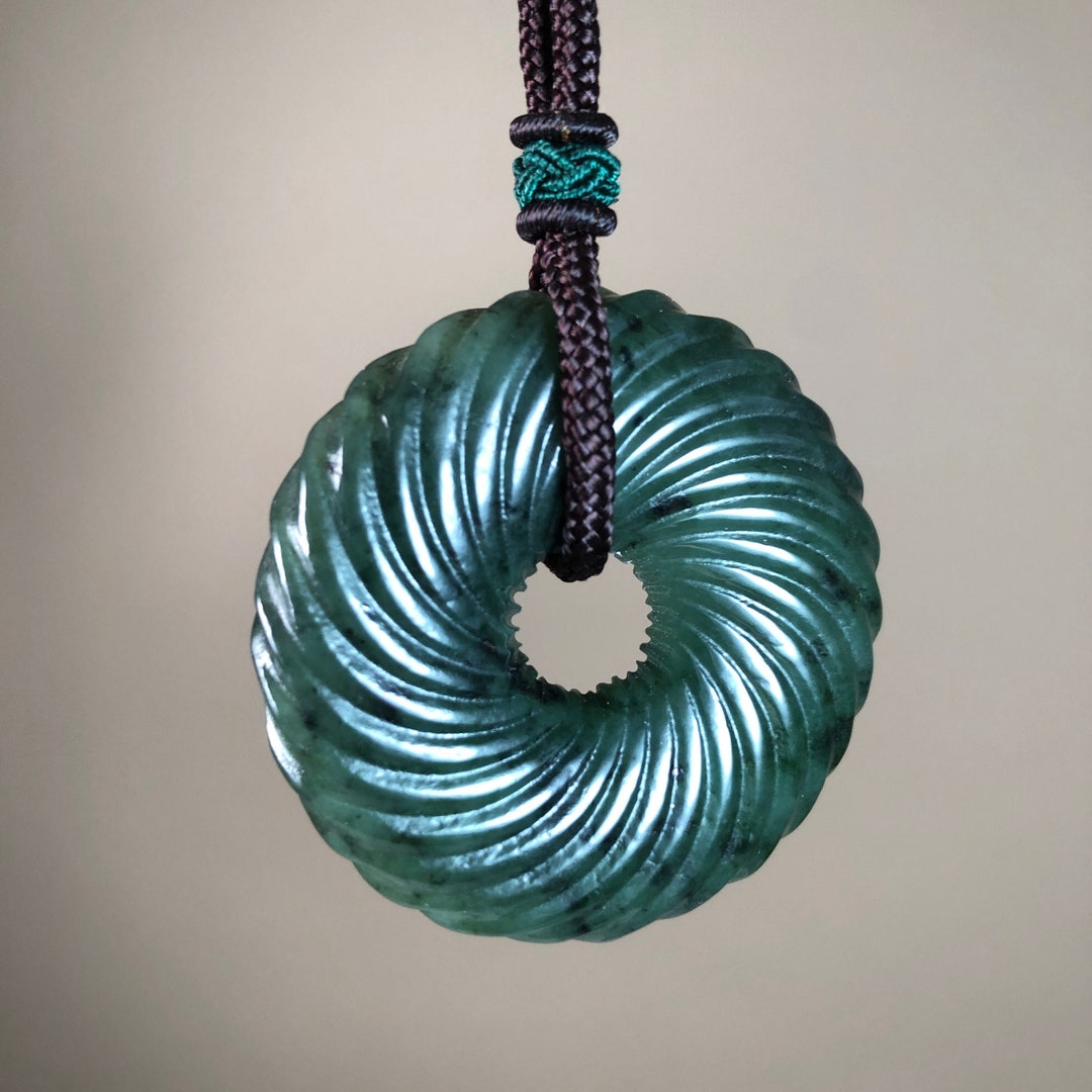 Nephrite Jade Torus Disc Pendant - Etsy