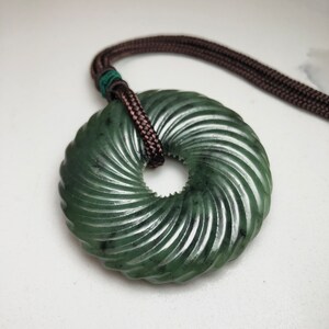Nephrite Jade Torus Disc Pendant - Etsy