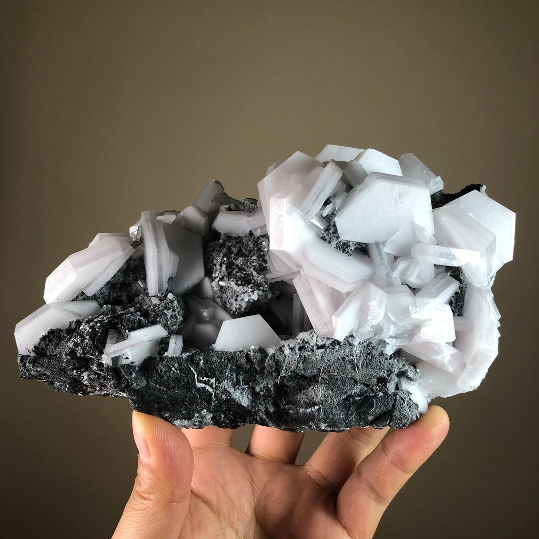 Calcite | Natural "sandwich" Calcite Crystals on Matrix From China - Etsy
