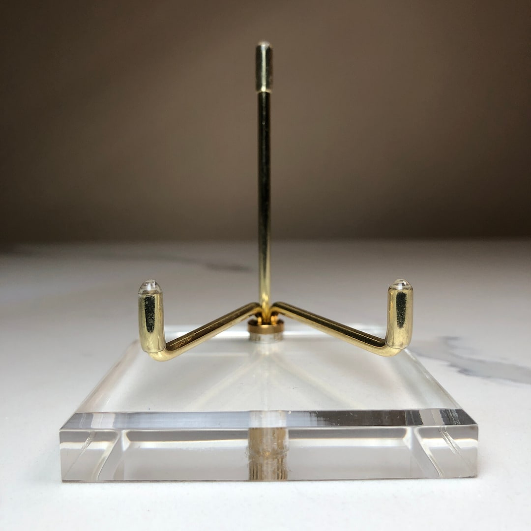 Display Stand 7cm | Clear Acrylic Base With Metal Arms | Crystal ...