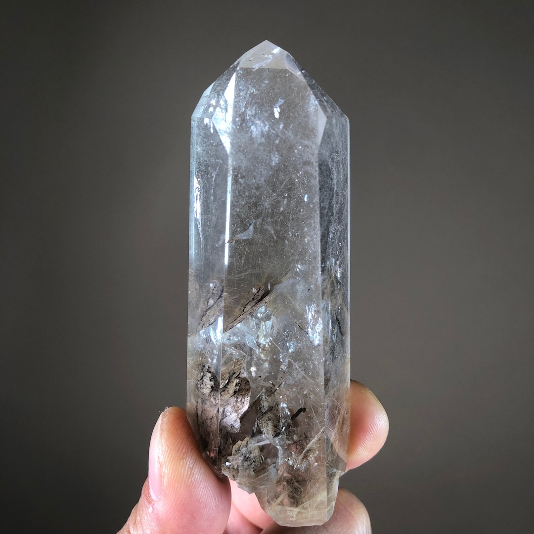 Rutilated Quartz Crystal | Sagenite Quartz Point With Gold Rutile ...
