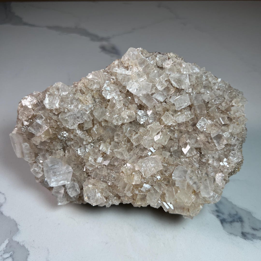 Calcite | Natural Clear Calcite Crystal Cluster on Matrix - Etsy