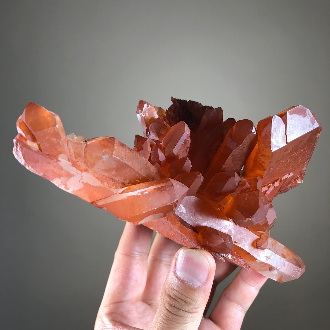 Red Quartz | Natural Tabby Quartz Crystal With Red Iron Oxide | Red ...