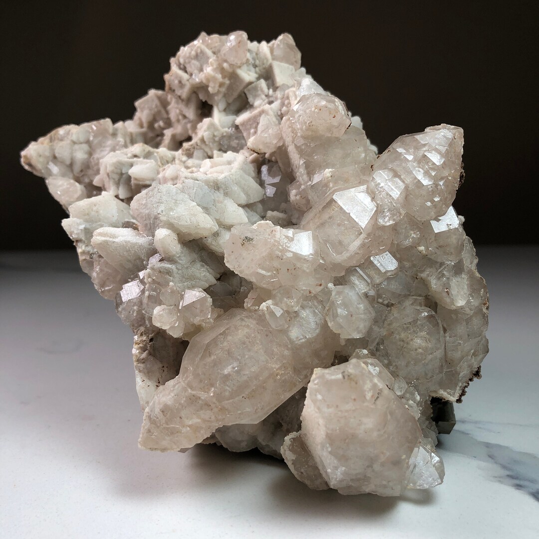 Cathedral Quartz Point Cluster | Pyrite & UV Reactive Calcite Mineral ...