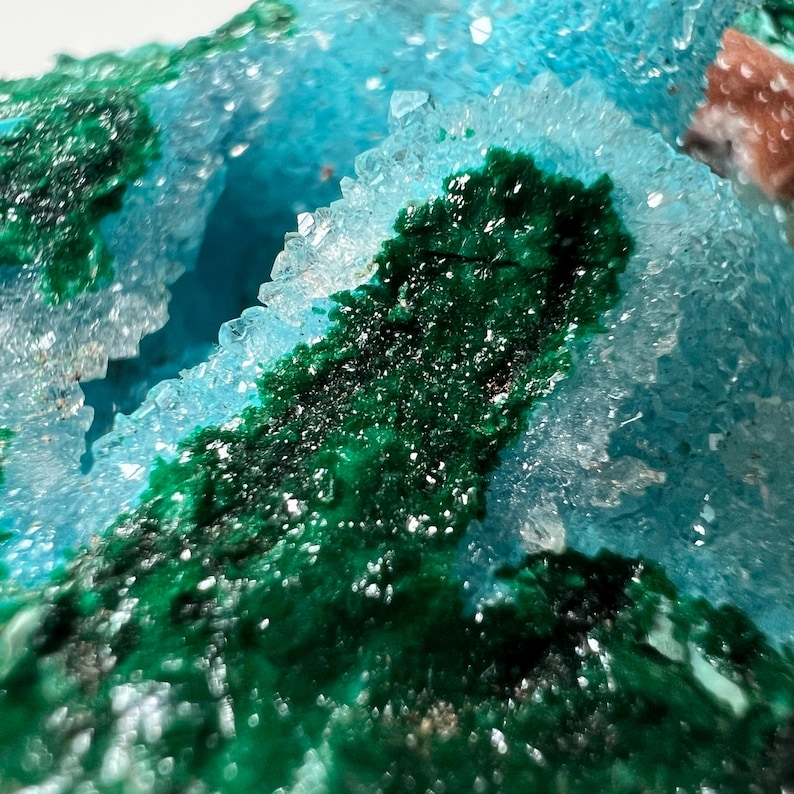 Chrysocolla With Druzy Quartz Crystal and Malachite | Mineral Specimen ...