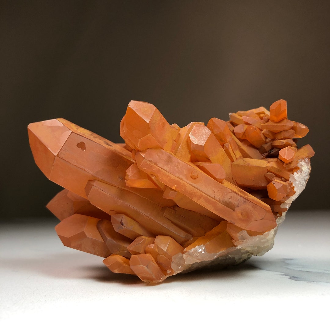 Red Quartz Cluster | Natural Ferruginous Quartz Crystal | Red Hematoid ...